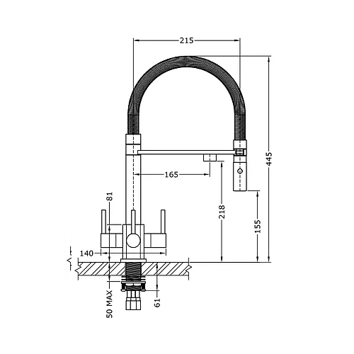 Aquila SQ Water Filter Tap for kitchen UK 3 way tap free UK P&P